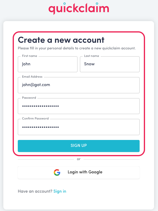 How to sign up and sign in