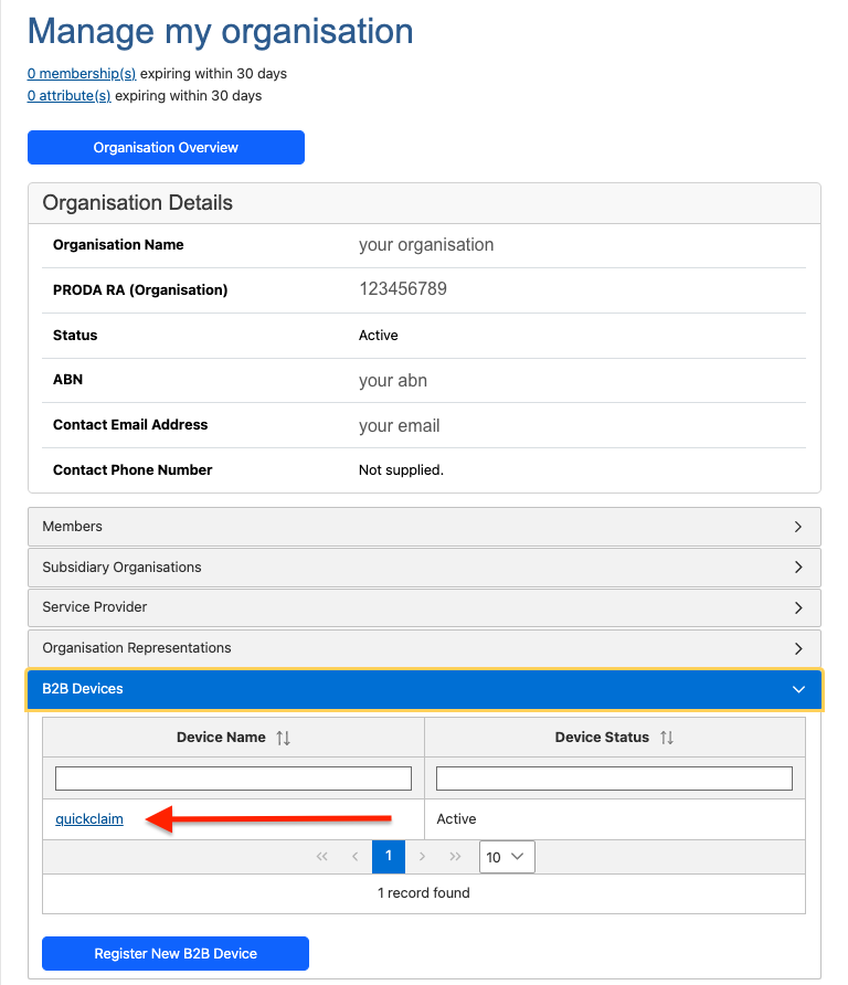 Extending the expiry of your quickclaim Device in PRODA