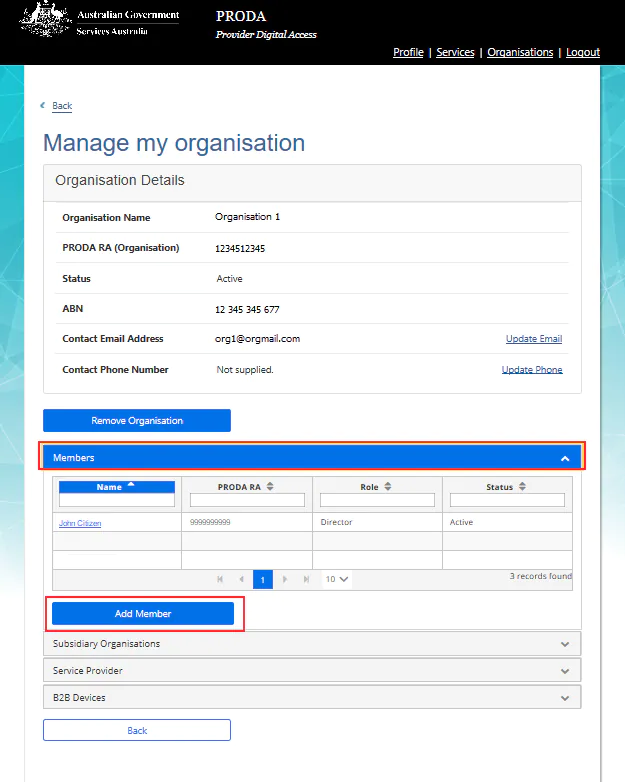 Delegate device management in PRODA