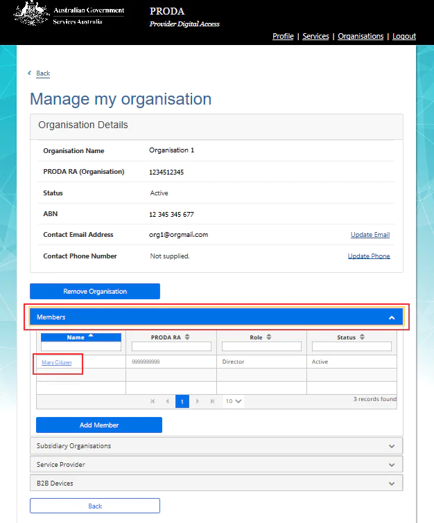 Delegate device management in PRODA